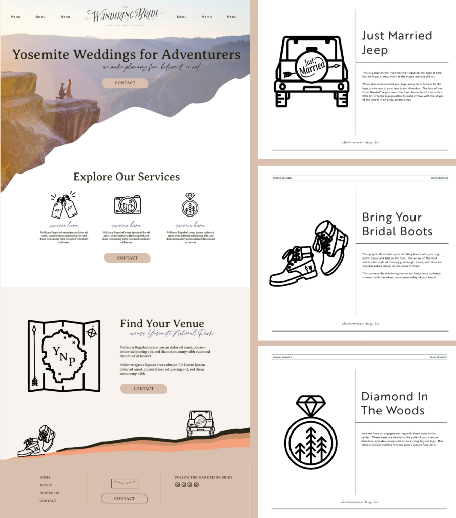 Client Showcase "The Wandering Bride" - Adventurepreneur Design Den